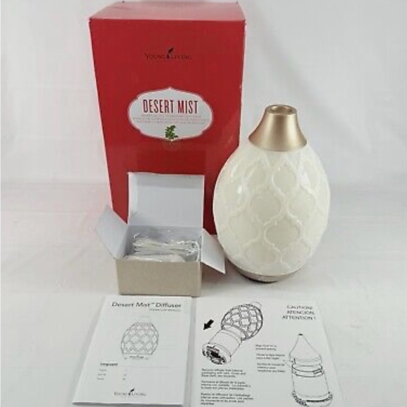 Young Living | Other | Young Living Desert Mist Diffuser White And Gold ...
